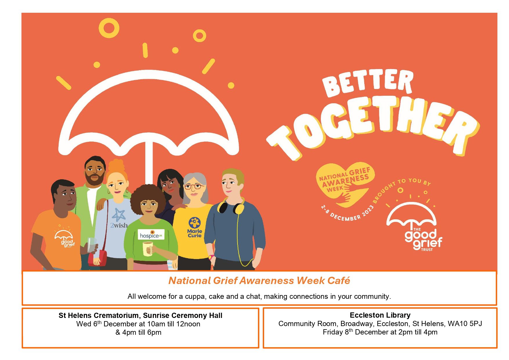 National Grief Awareness Week Cafe 2nd-8th December | Willowbrook Hospice